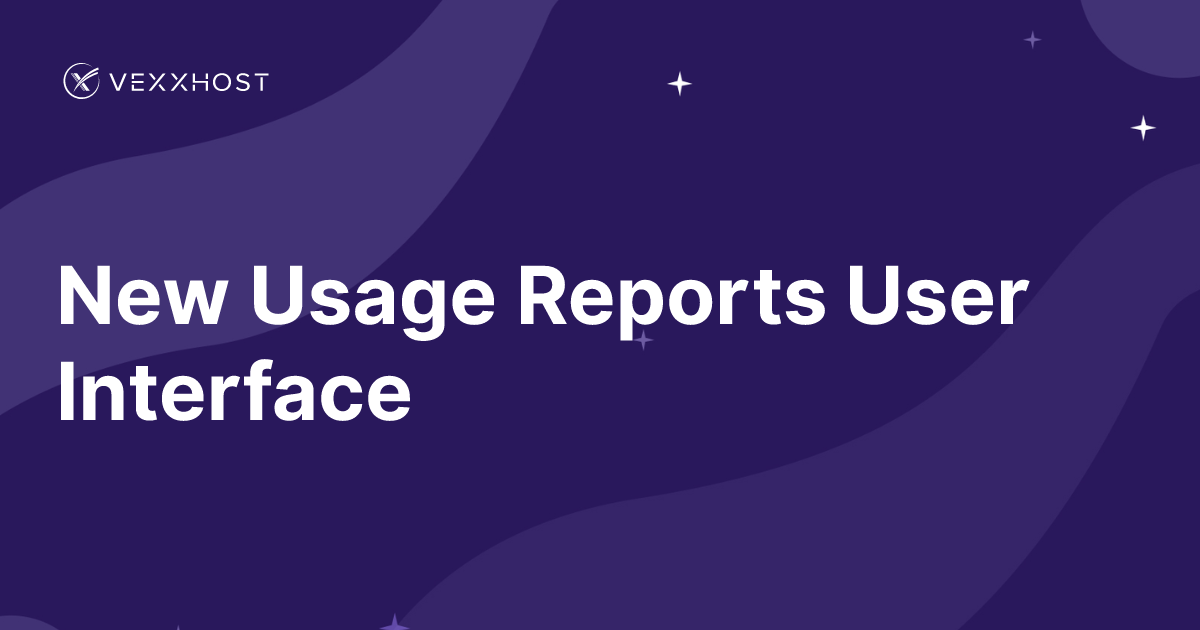 New Usage Reports User Interface | VEXXHOST
